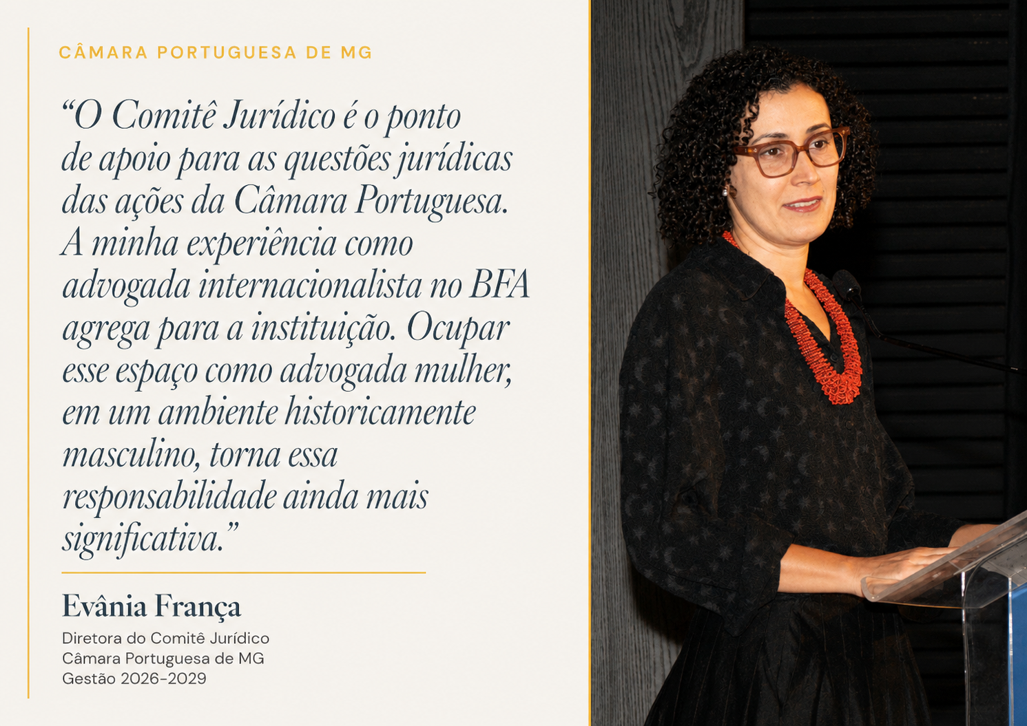 Evânia França na Câmara Portuguesa de MG